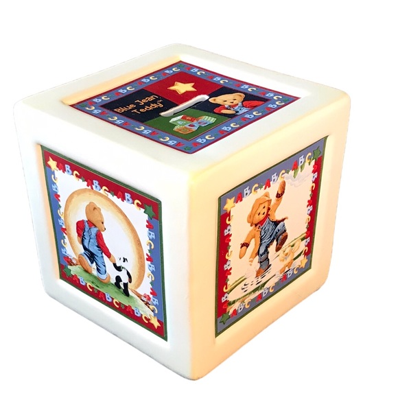 blue jean teddy | Other | Block Shaped Ceramic Piggy Bank 5 Different ...